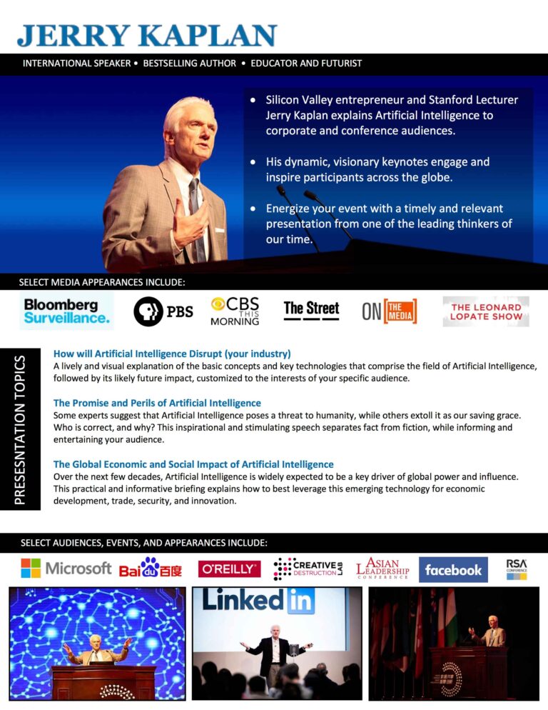 Jerry Kaplan| Speaker | CAL Entertainment